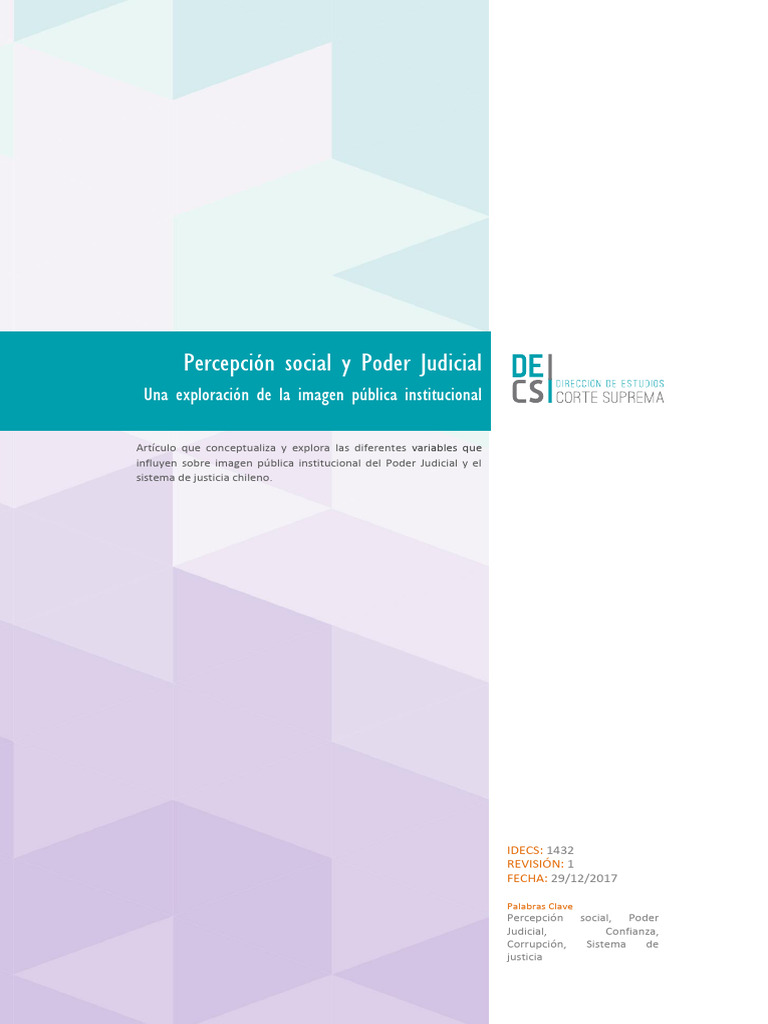 1432 Articulo Percepci n Social y Poder Judicial | PDF | Estado (política) | Imperio de la ley