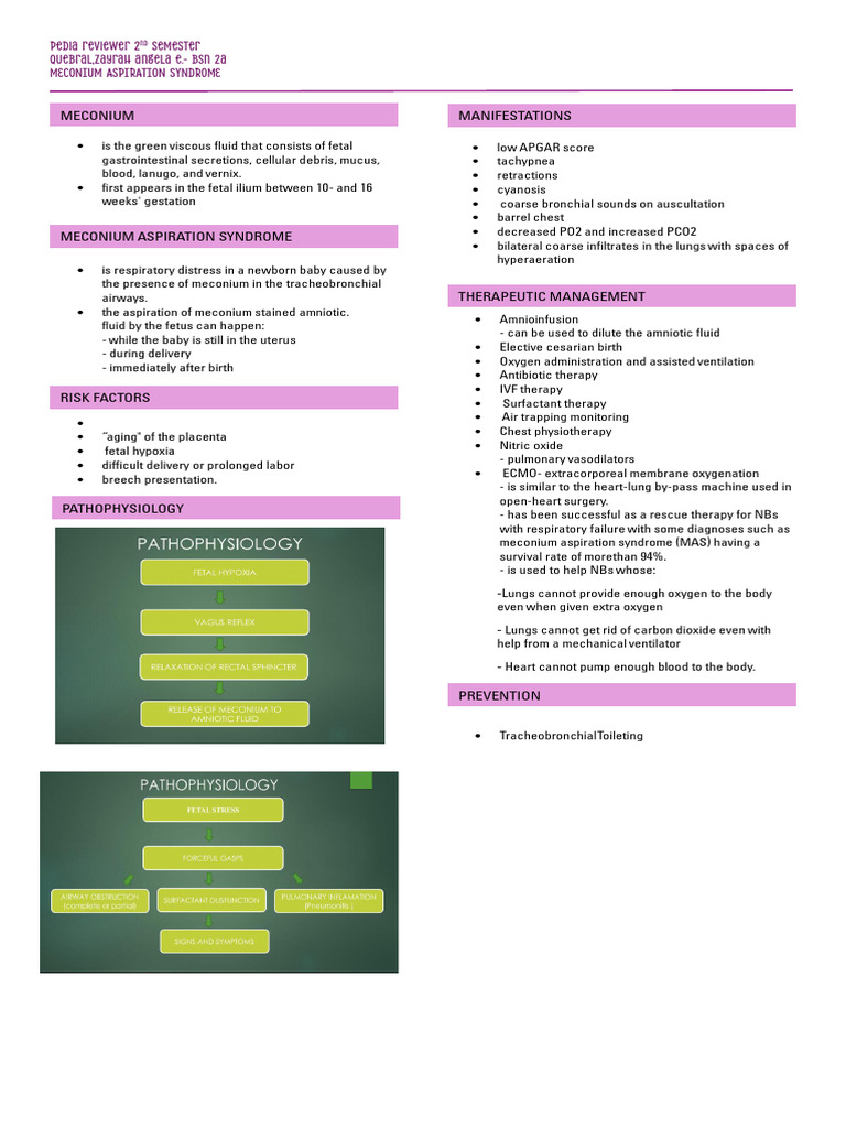 Meconium Reviewer Quebral | PDF | Medical Specialties | Clinical Medicine