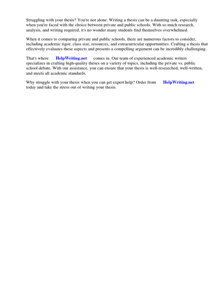 Private vs. Public School Thesis Statement | PDF | Private School | Schools Private vs. Public School Thesis Statement | PDF | Private School | Schools