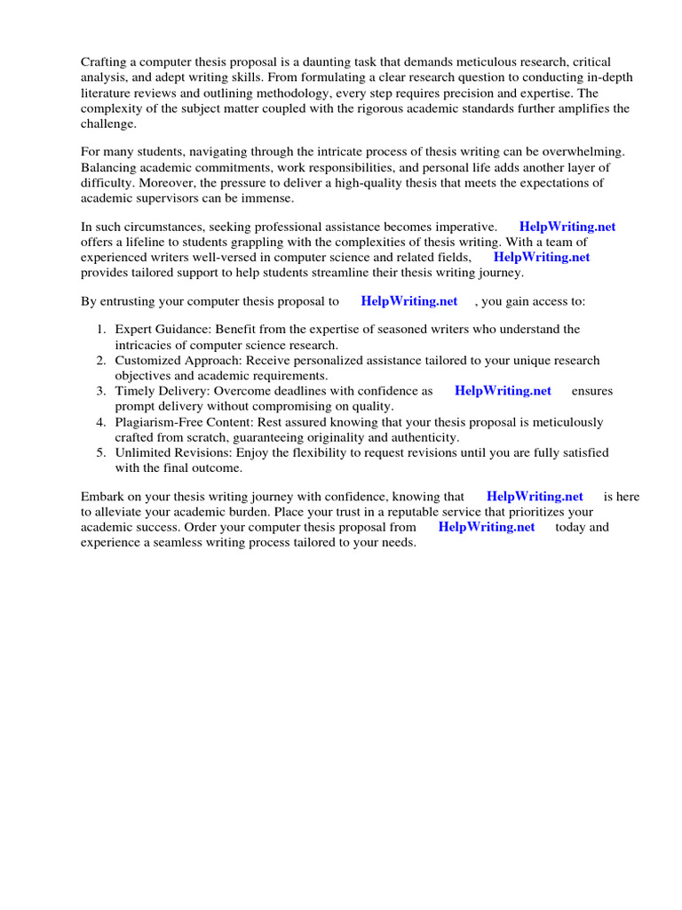 Computer Thesis Proposal | PDF | Thesis | Engineering