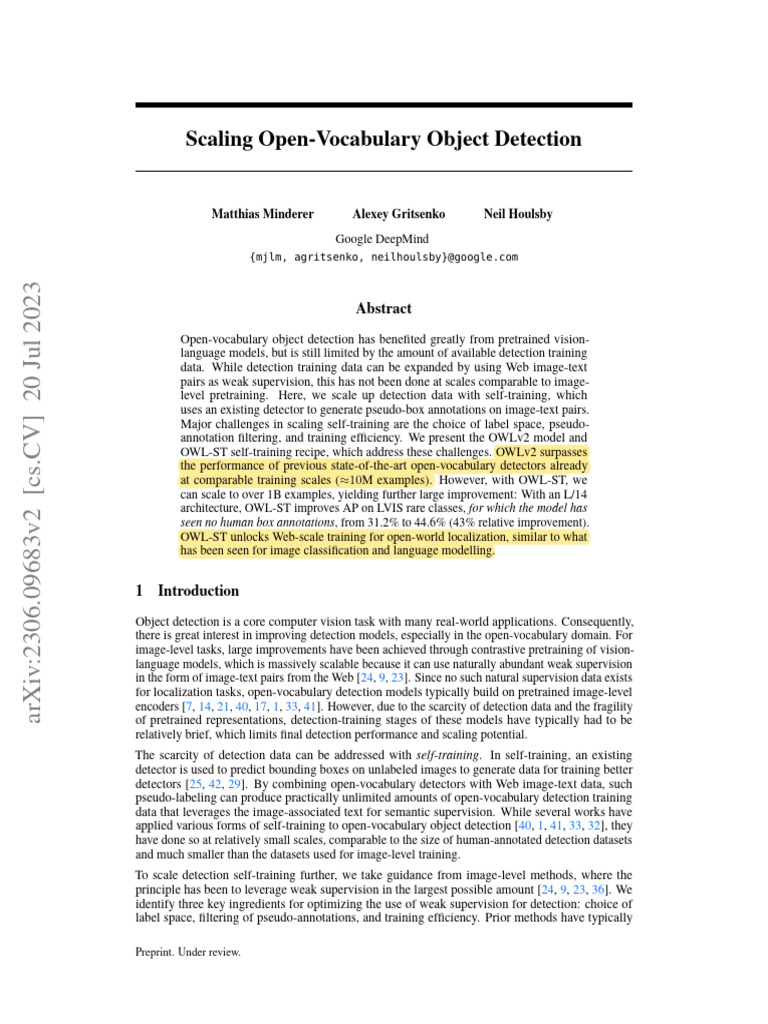 Scaling Open-Vocabulary Object Detection with Self-Training | PDF