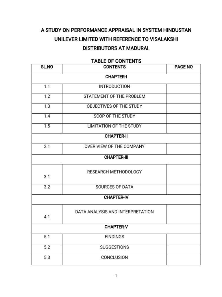 Employees Performance Appraisal in Hindustan Unilever Limited Mdu | PDF