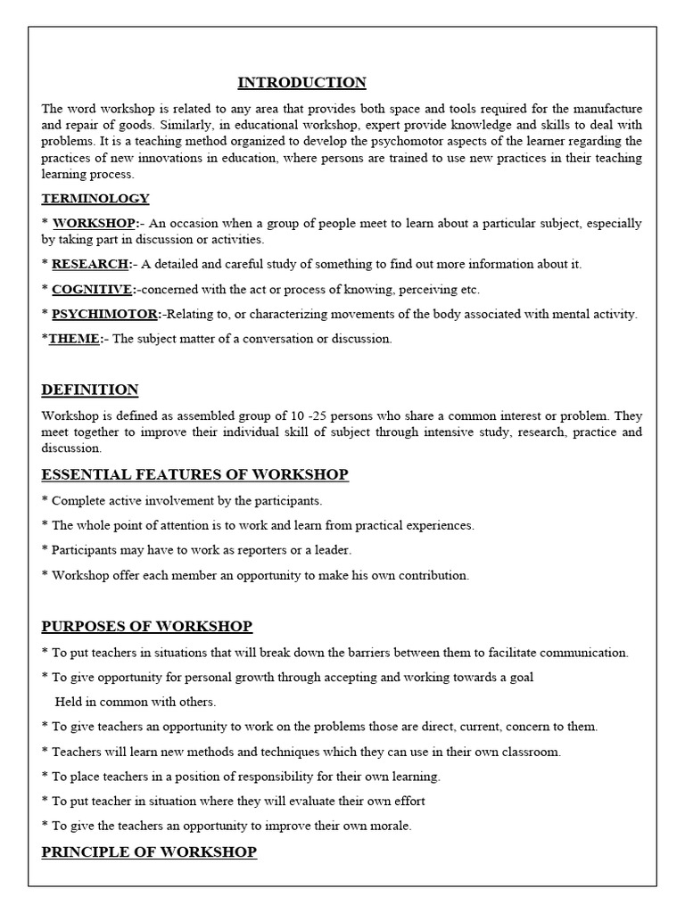 Nursing Education Workshop Essentials | PDF | Teachers | Learning