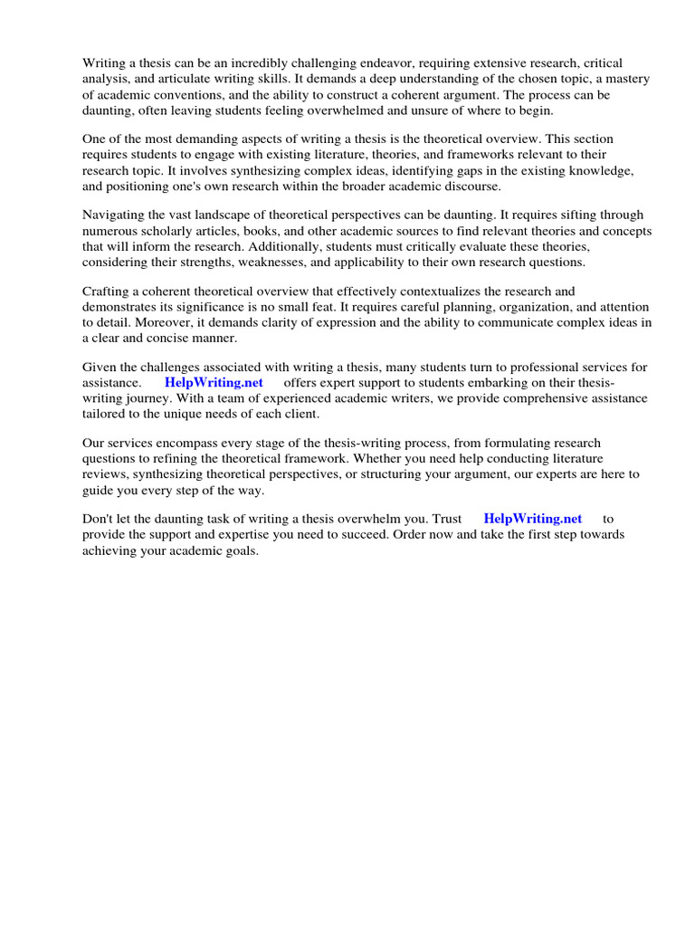 Theoretical Overview Thesis | PDF