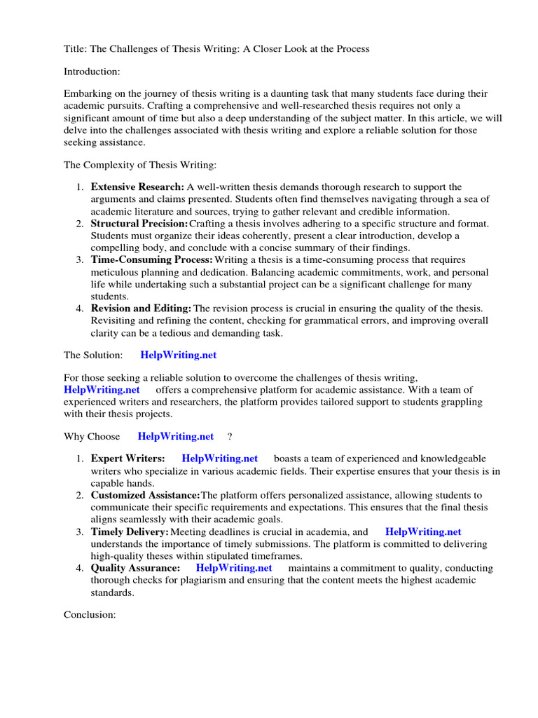 Sample of Thesis Writing | PDF