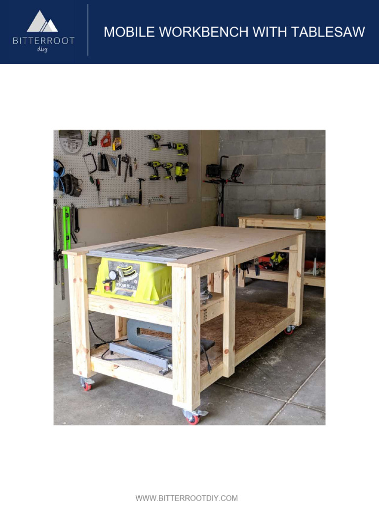 DIY Mobile Workbench Guide | PDF | Screw | Woodworking