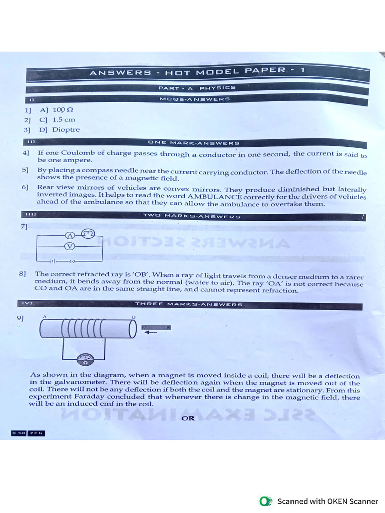 Key Answer Paper 1 Model | PDF