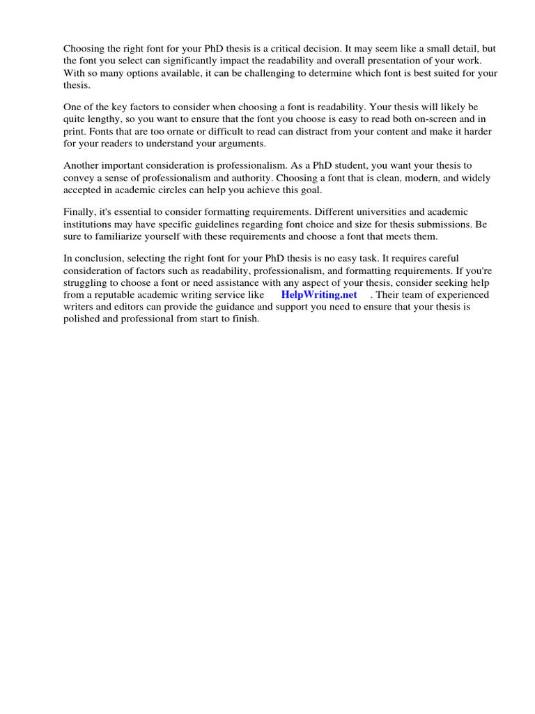 What Font To Use For PHD Thesis | PDF | Thesis | Typefaces
