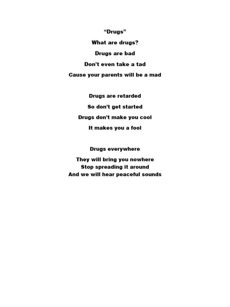 Drugs Poem | PDF
