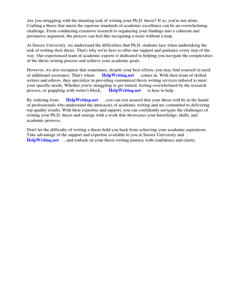 PhD Thesis Writing Support | PDF