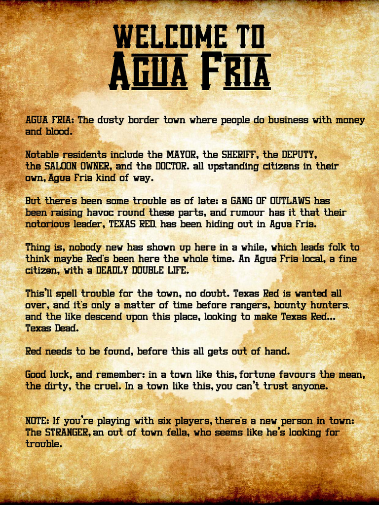 Sheriff Character Sheet | PDF