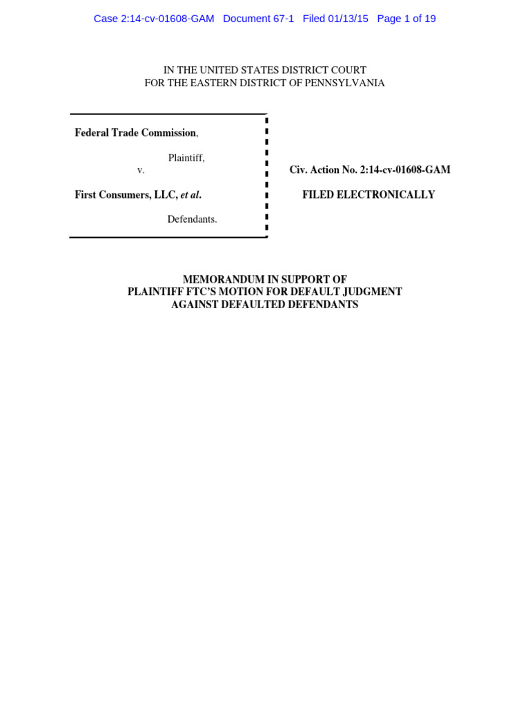 Rule 55 Argument | PDF | Federal Trade Commission | American Government