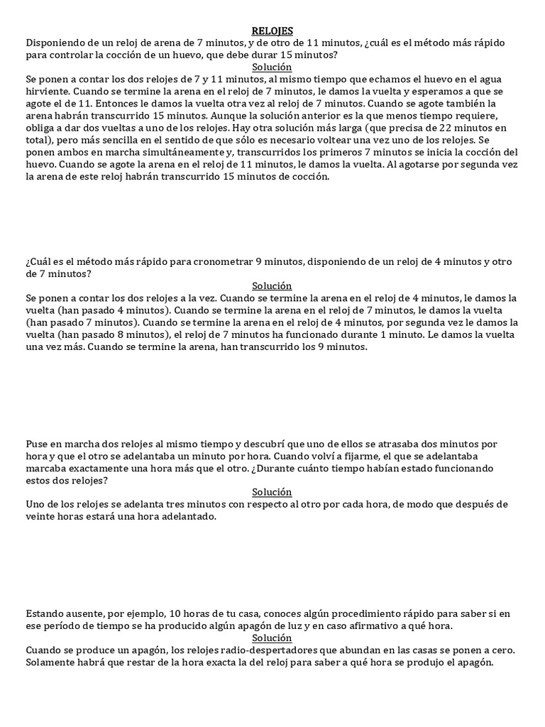 Relojes | PDF | Reloj