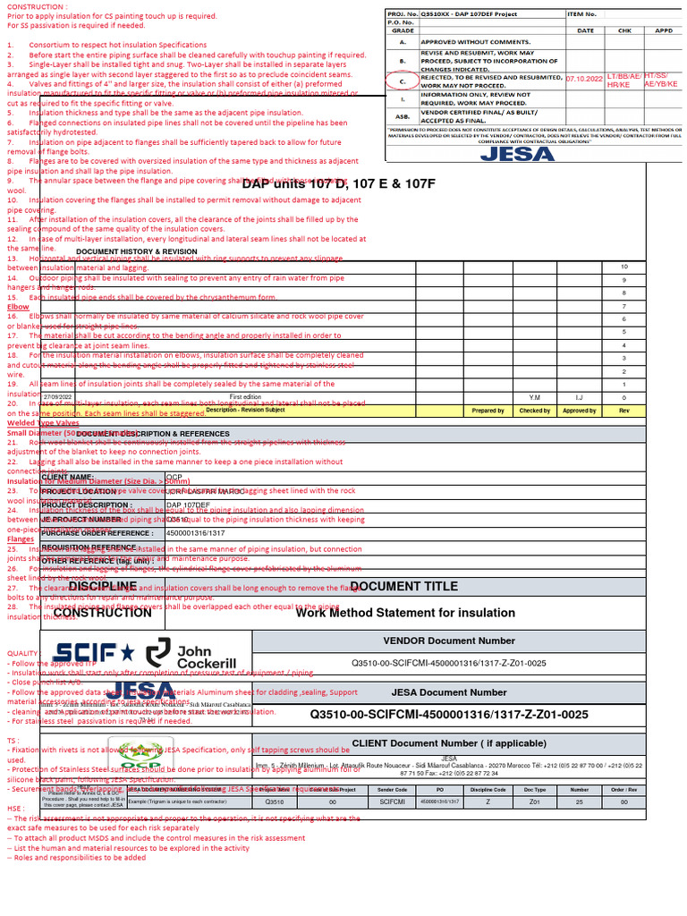 Q3510-00-SCIFCMI-4500001316 - 1317-Z-Z01-0025 Rev.0 - Code C Work Method Statement For ...