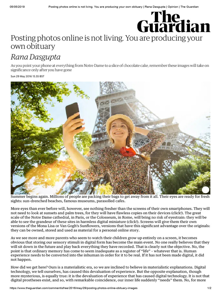 2016-05-29 Posting Photos Online Is Not Living. You Are Producing Your ...