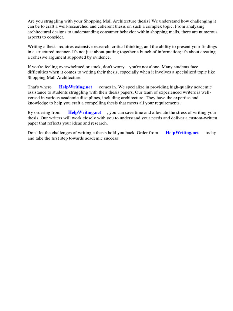 Shopping Mall Architecture Thesis | PDF