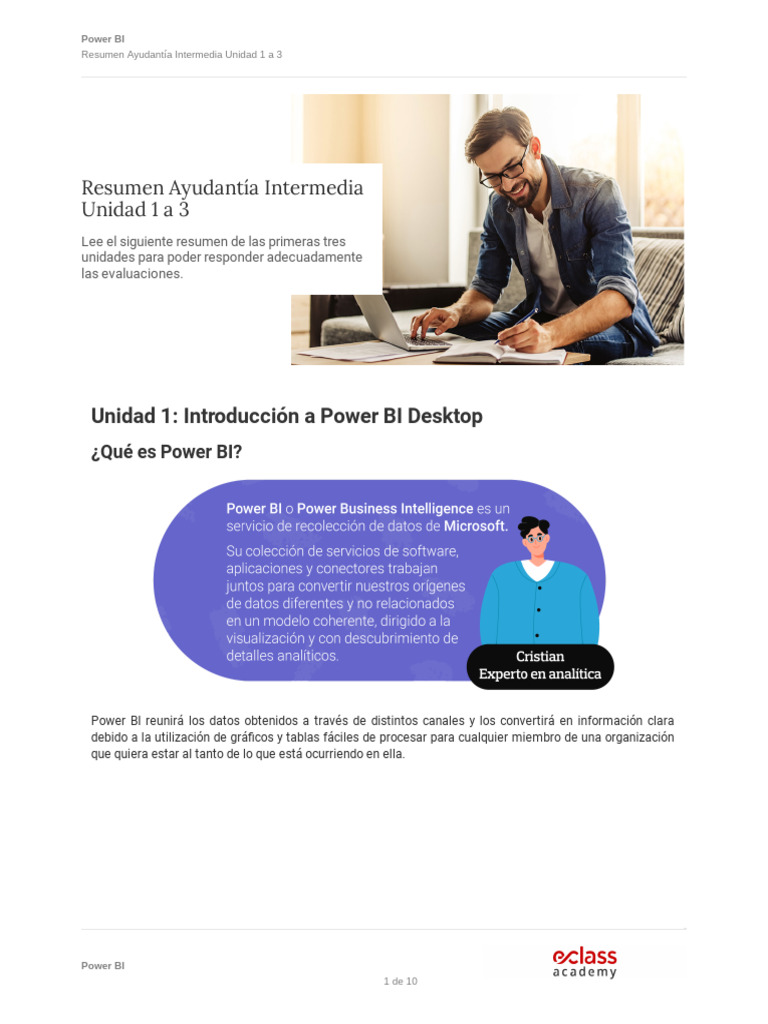 Power BI Resumen Ayudantia Intermedia Unidad 1 A 3 | PDF | Computadora de escritorio | Software ...