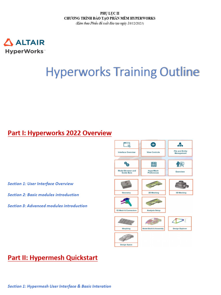 Phu Luc II-Hyperworks Training Outline | PDF