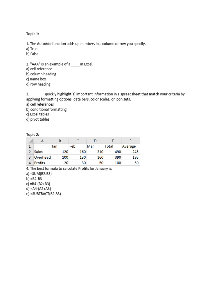 Excel Competition | PDF