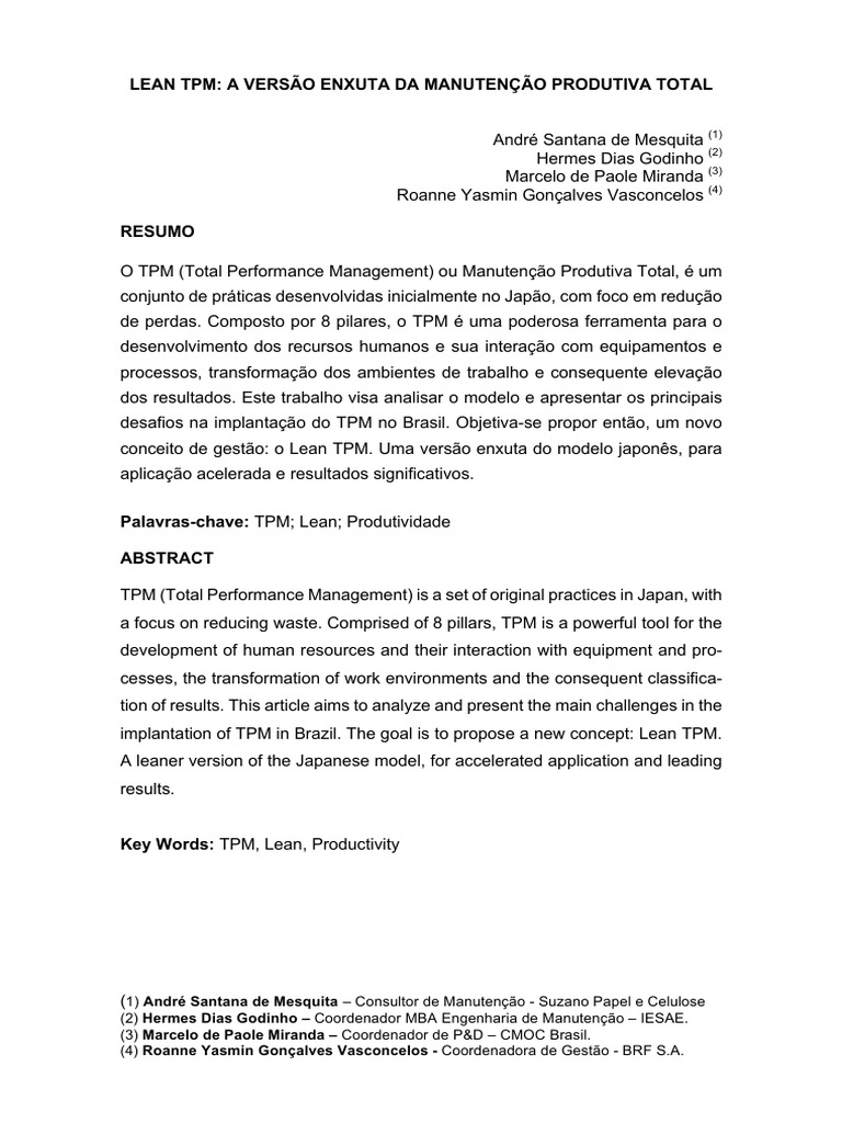 Learn TPM Final | PDF | Negócios