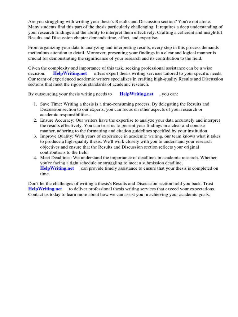 Results and Discussion Thesis Format | PDF | Science | Thesis