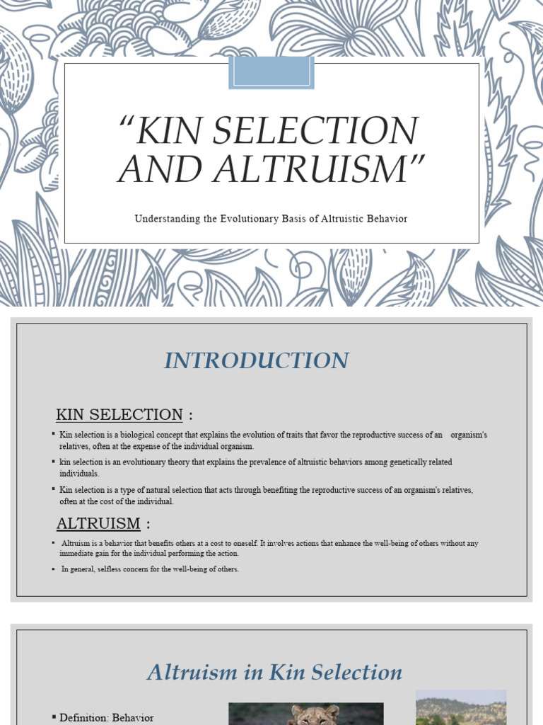 Kin Selection and Altruism | PDF | Natural Selection | Fitness (Biology)
