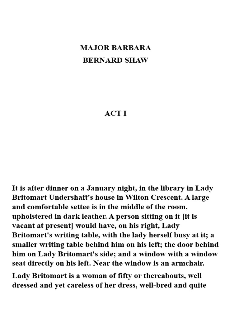 Major Barbara | PDF