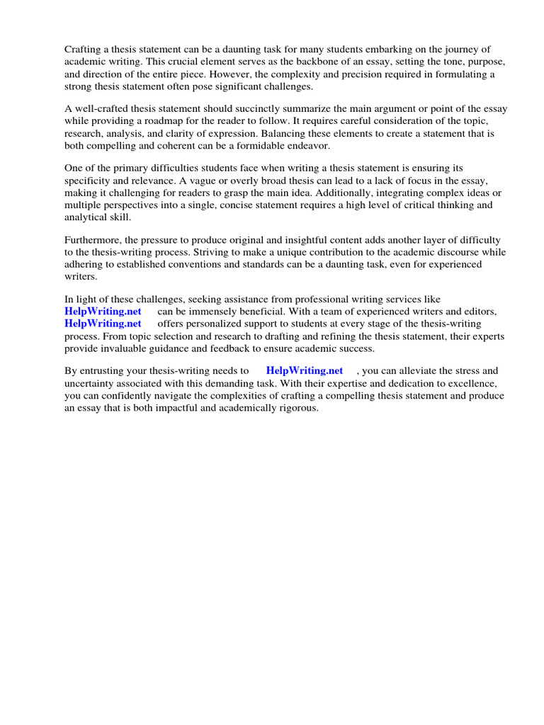 Crafting a Strong Thesis Statement | PDF | Essays | Mens Rea