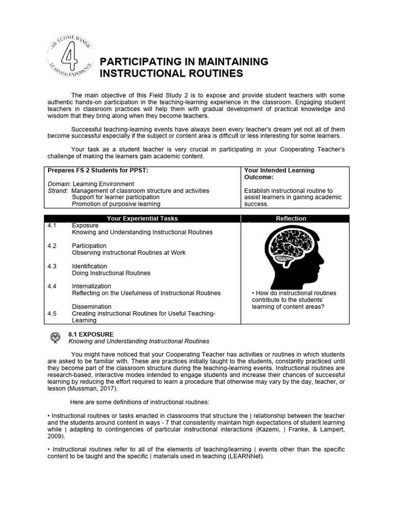 Developing Effective Instructional Routines | PDF | Learning | Teachers