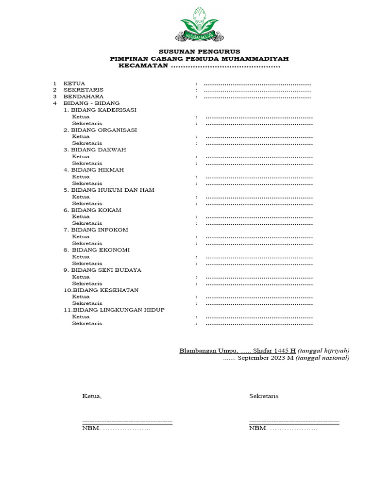 Format Susunan Struktur PCPM | PDF