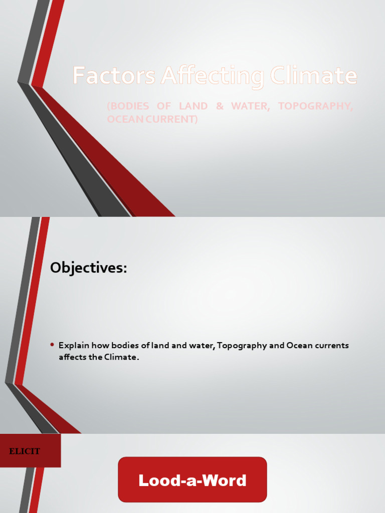Factors Affecting Climate Topography, Bodies of Water | PDF | Science ...
