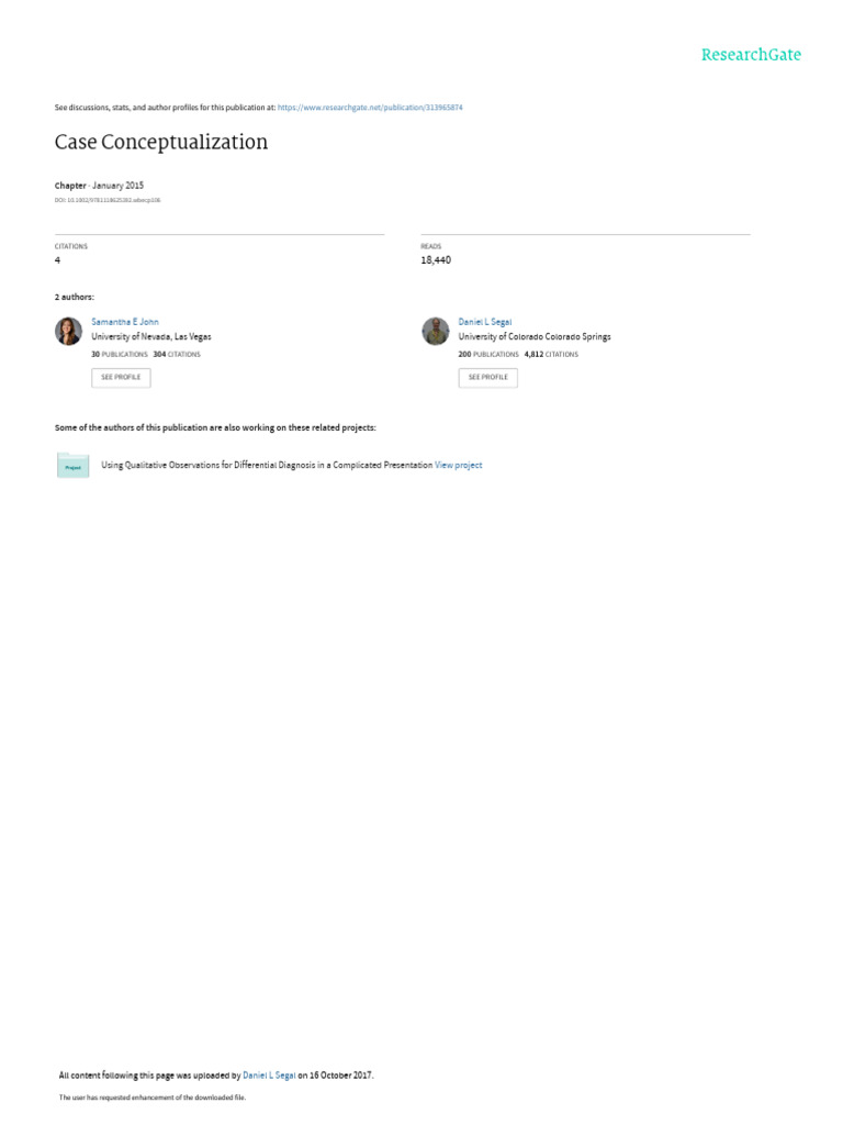 John Segal (2015) Case Conceptualization | PDF