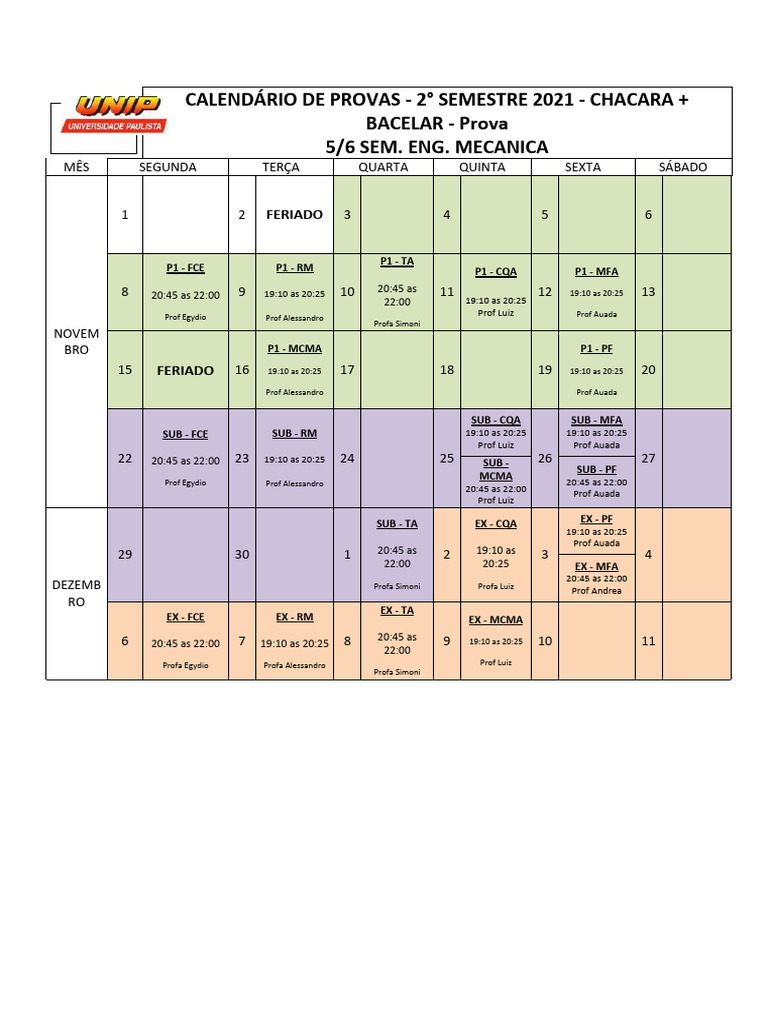 Calendario Porva | PDF