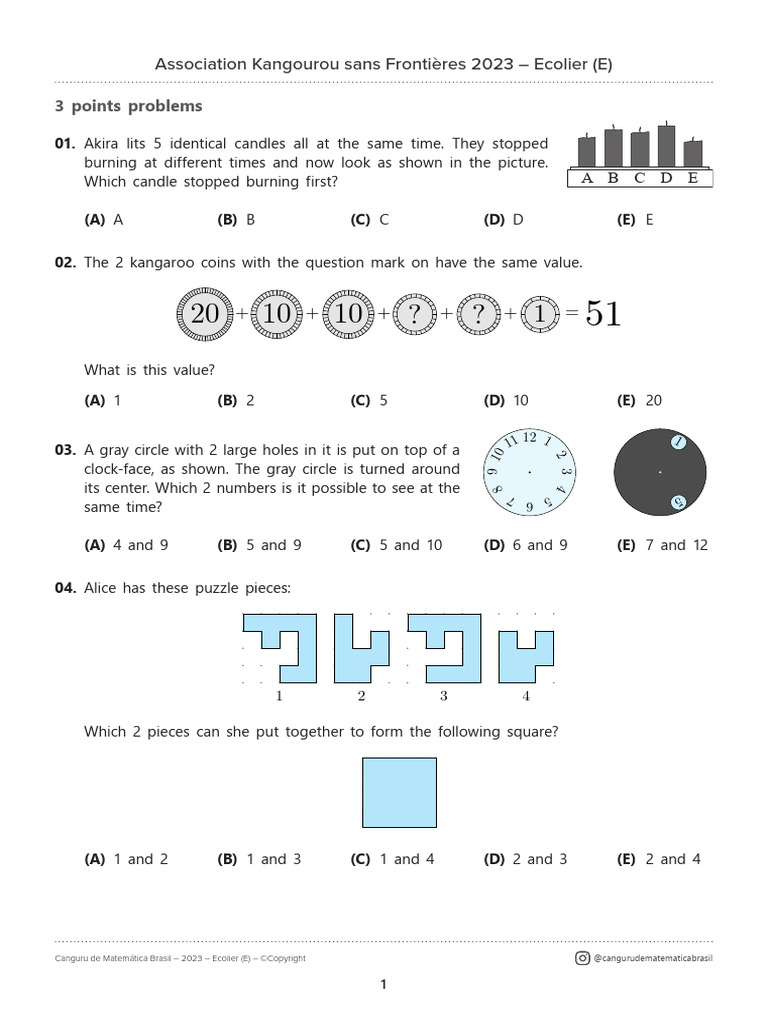 Ecolier Inglês 2023 | PDF