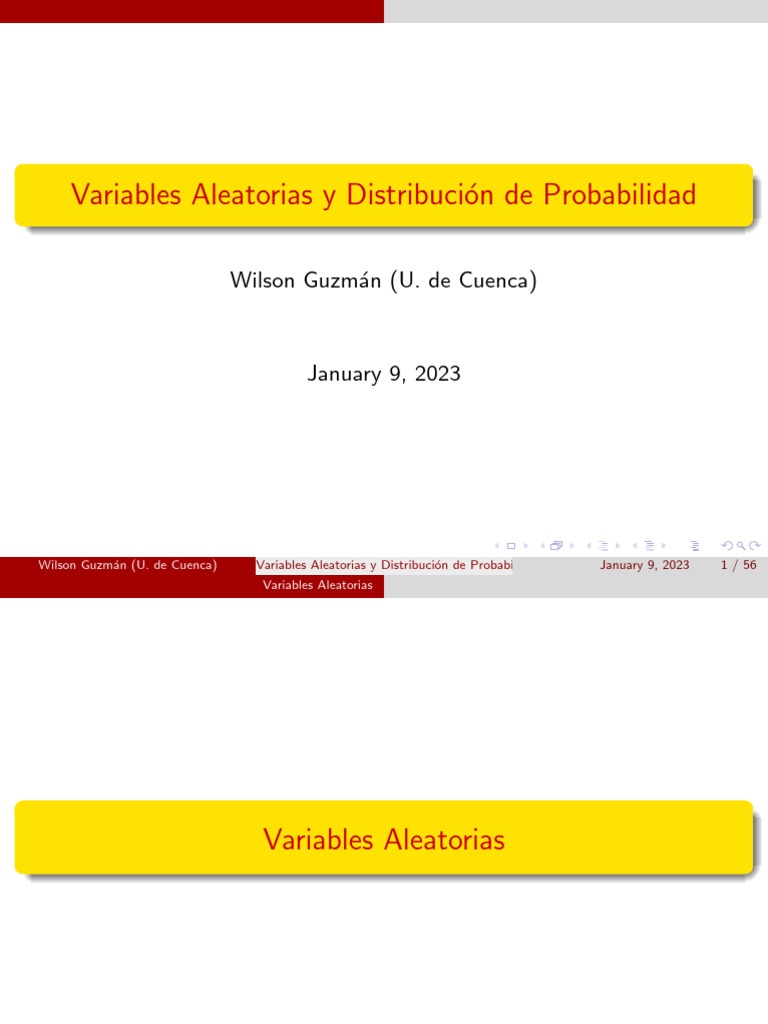 Variables Aleatorias y Distribucion de Probabilidad | PDF