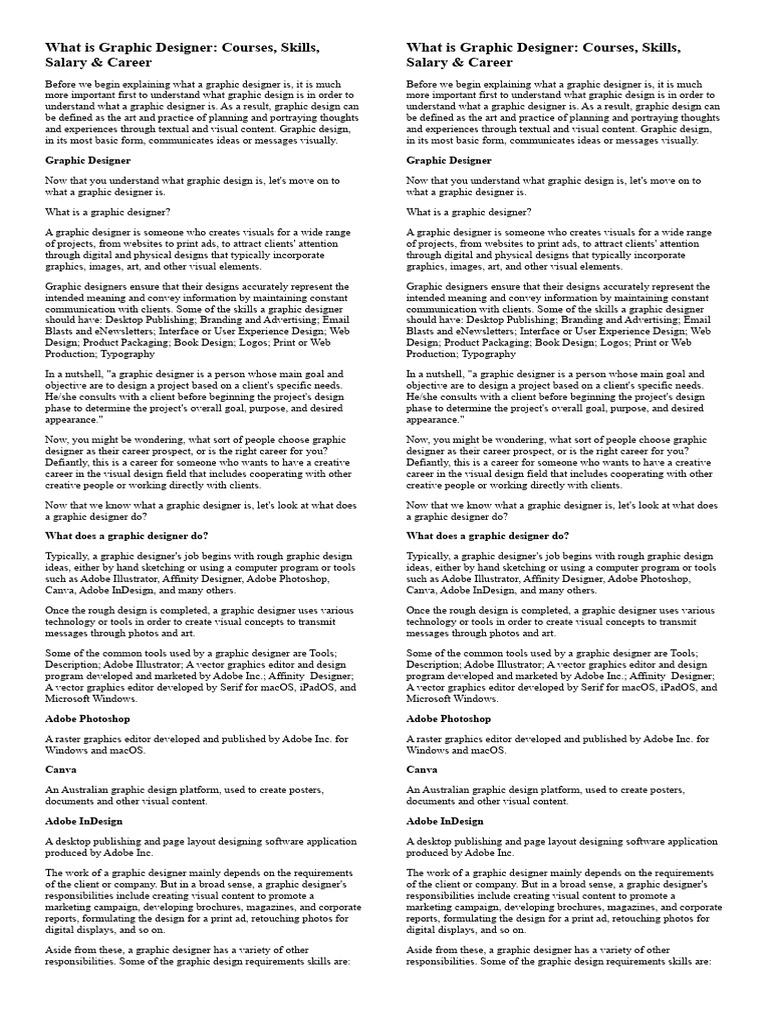 Understanding Graphic Design Careers | PDF | Graphic Design | Graphics