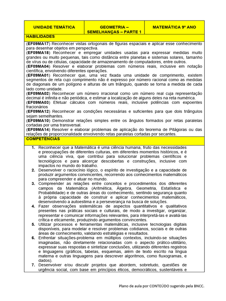04 Plano de Aula Geometria Semelhancas Parte 1 | Download grátis PDF ... 04 Plano de Aula Geometria Semelhancas Parte 1 | Download grátis PDF ...
