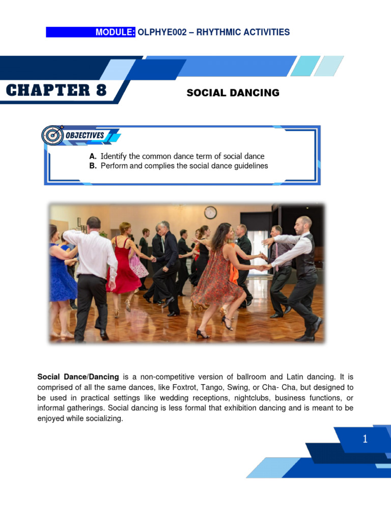 Chapter 8 - Social Dancing | PDF | Dances | Ballroom Dance