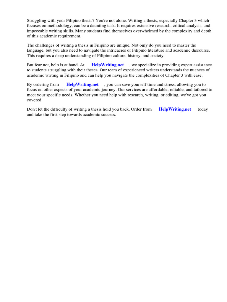 Filipino Thesis Methodology Guide | PDF | Methodology | Tagalog Language
