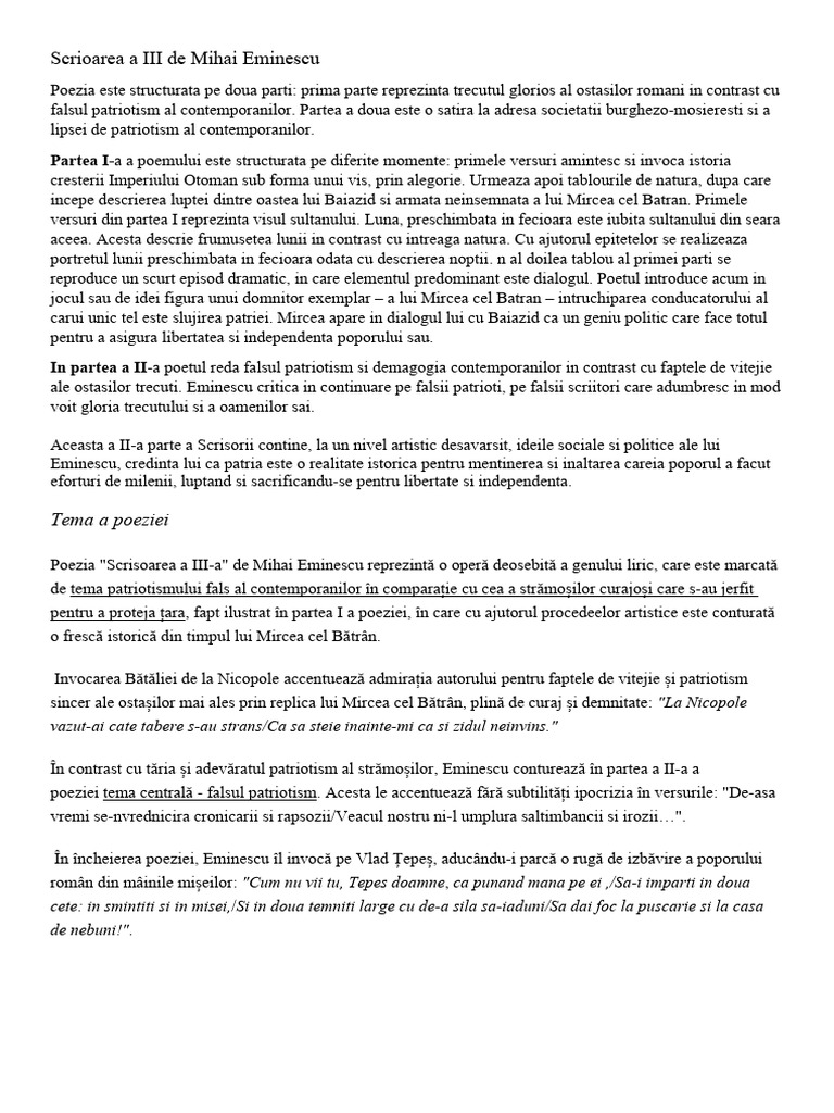 Scrisoarea A III | PDF