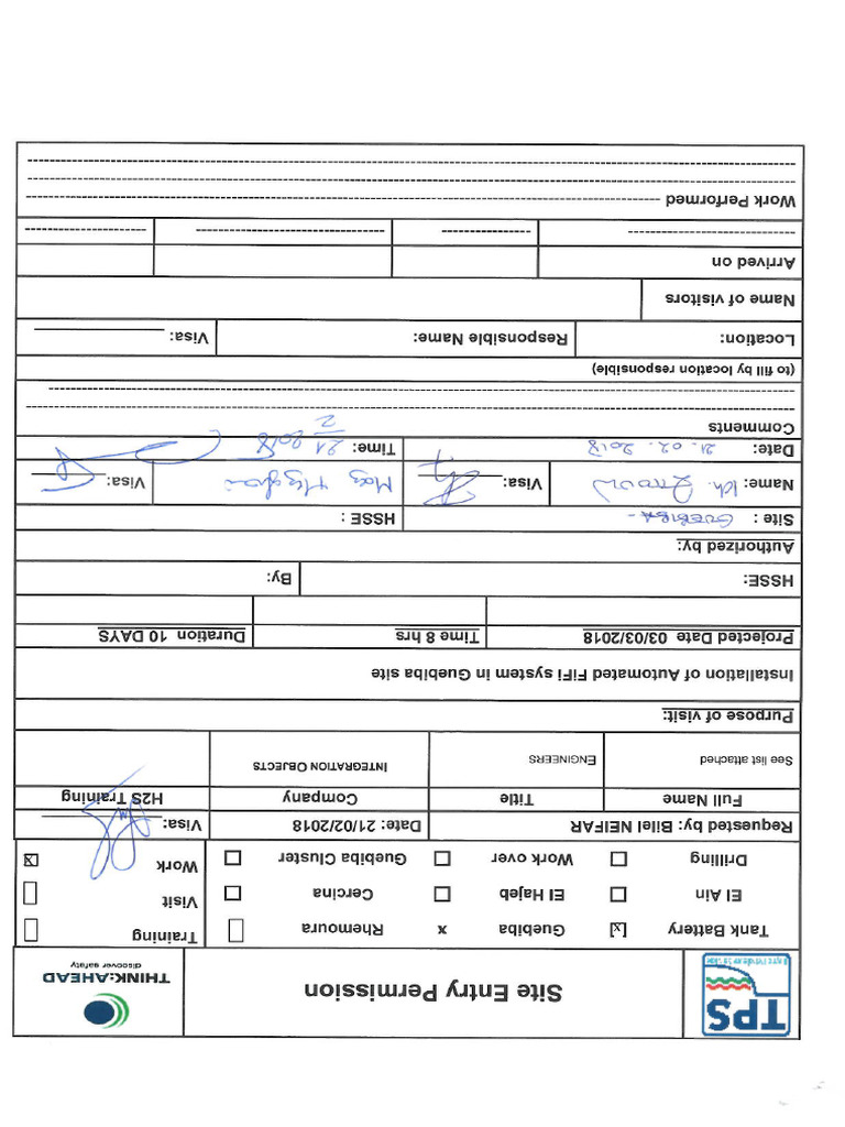 IO Site Entry Permission | PDF