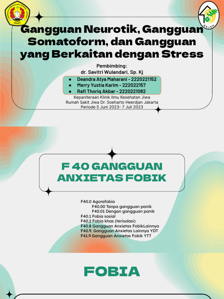 F4 Gangguan Neurotik, Somatoform, Dan Yang Berkaitan Dengan Stress ...