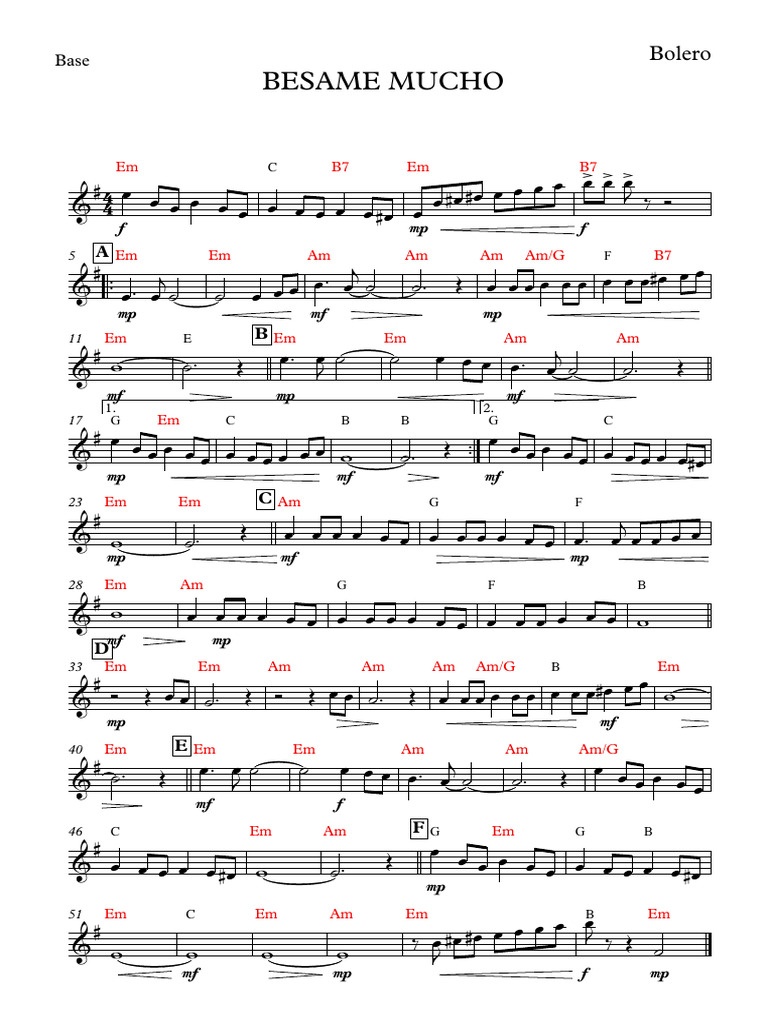 Base Besame Mucho | PDF