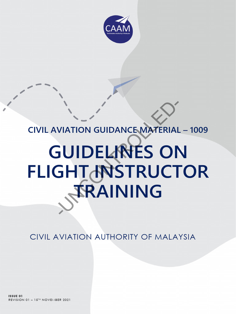 CAGM 1009 Guidelines On Flight Instructor Training ISS01 - REV01 | PDF | Flight Instructor | Takeoff