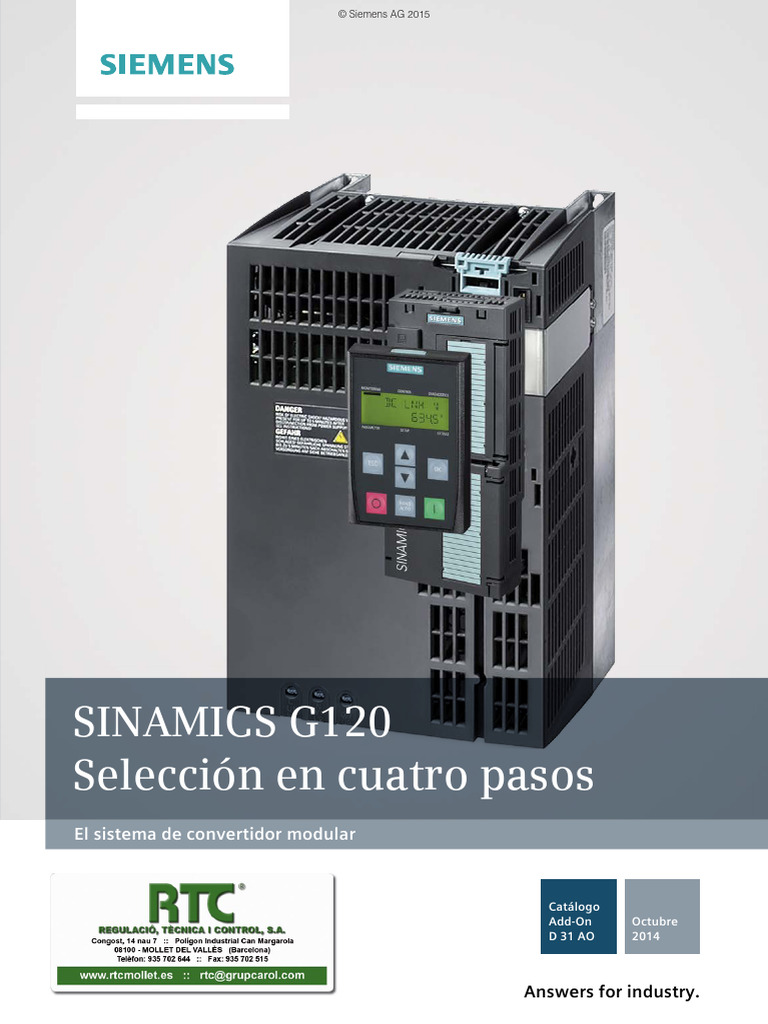 SIEMENS - SINAMICS G120 - Guia de Selecció en 4 Passos | PDF