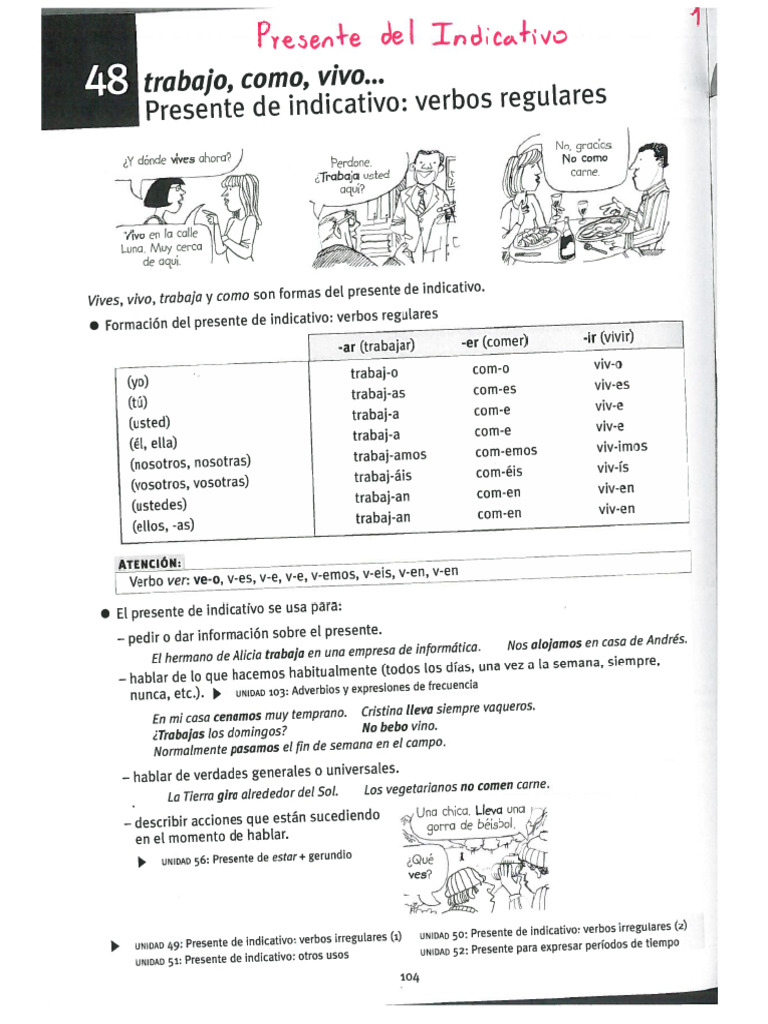 Gramatica Presente Indicativo | PDF