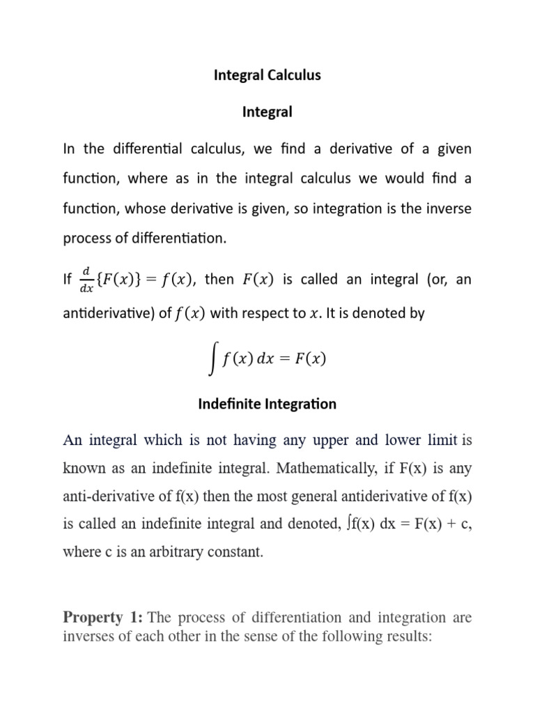 Formula of Integral Calculus | PDF