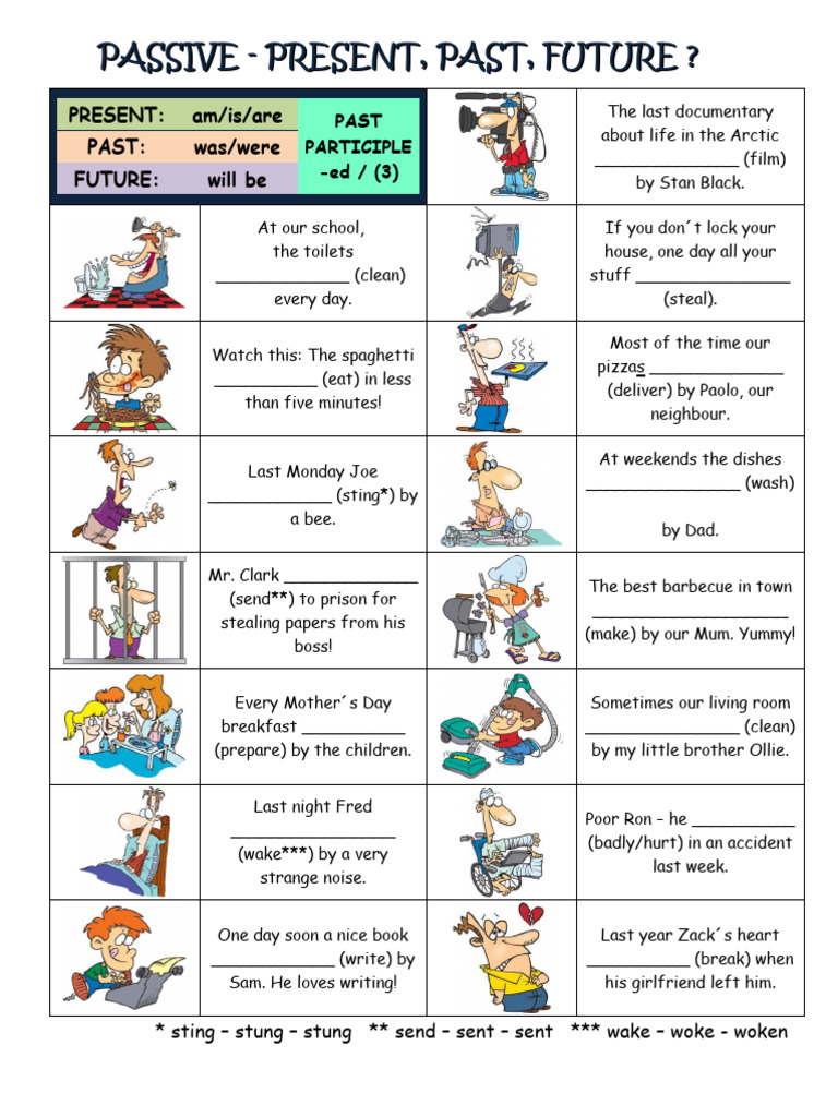 065 Unit 12 Passive Find Sentences in Past Present Future | PDF