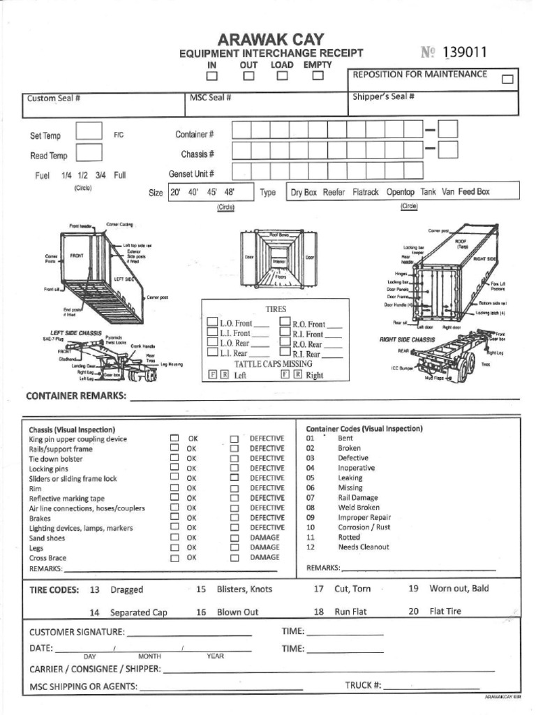 Equipment Interchange Receipt1 | PDF