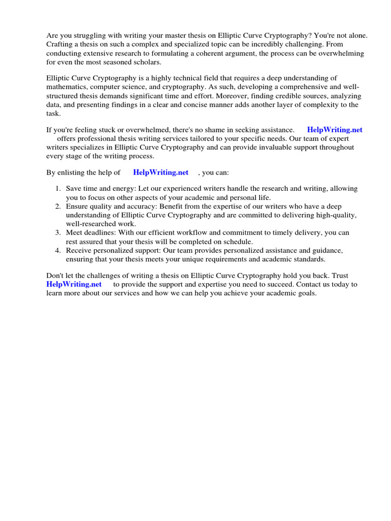 Elliptic Curve Cryptography Master Thesis | PDF | Cryptography | Data Compression